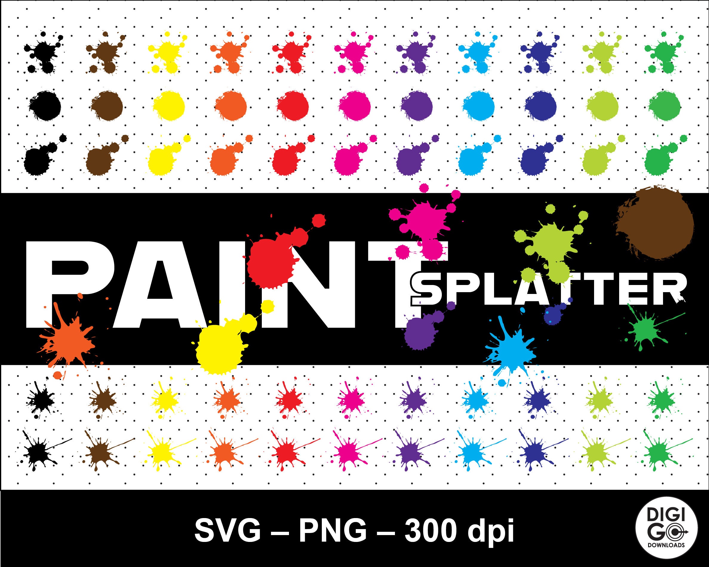 Paint Splatter Svg Bundle, Paint Splats Svg, Blob Svg, Paint Splash ...