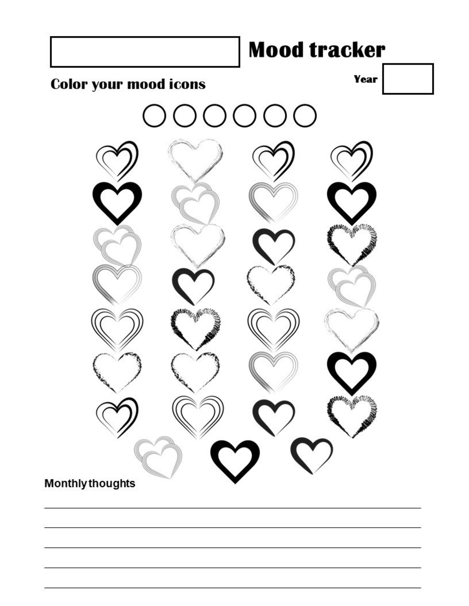 Mood Tracker Printable / Mood Tracker Bundle / Journal Printables ...