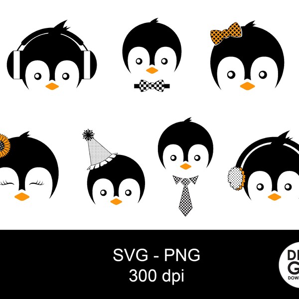 Penguin Face Svg - Etsy
