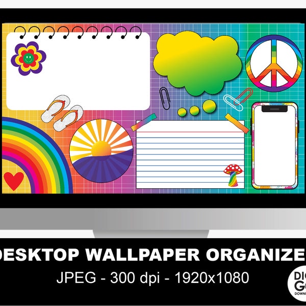 Hippie Desktop Organizer Wallpaper - Etsy
