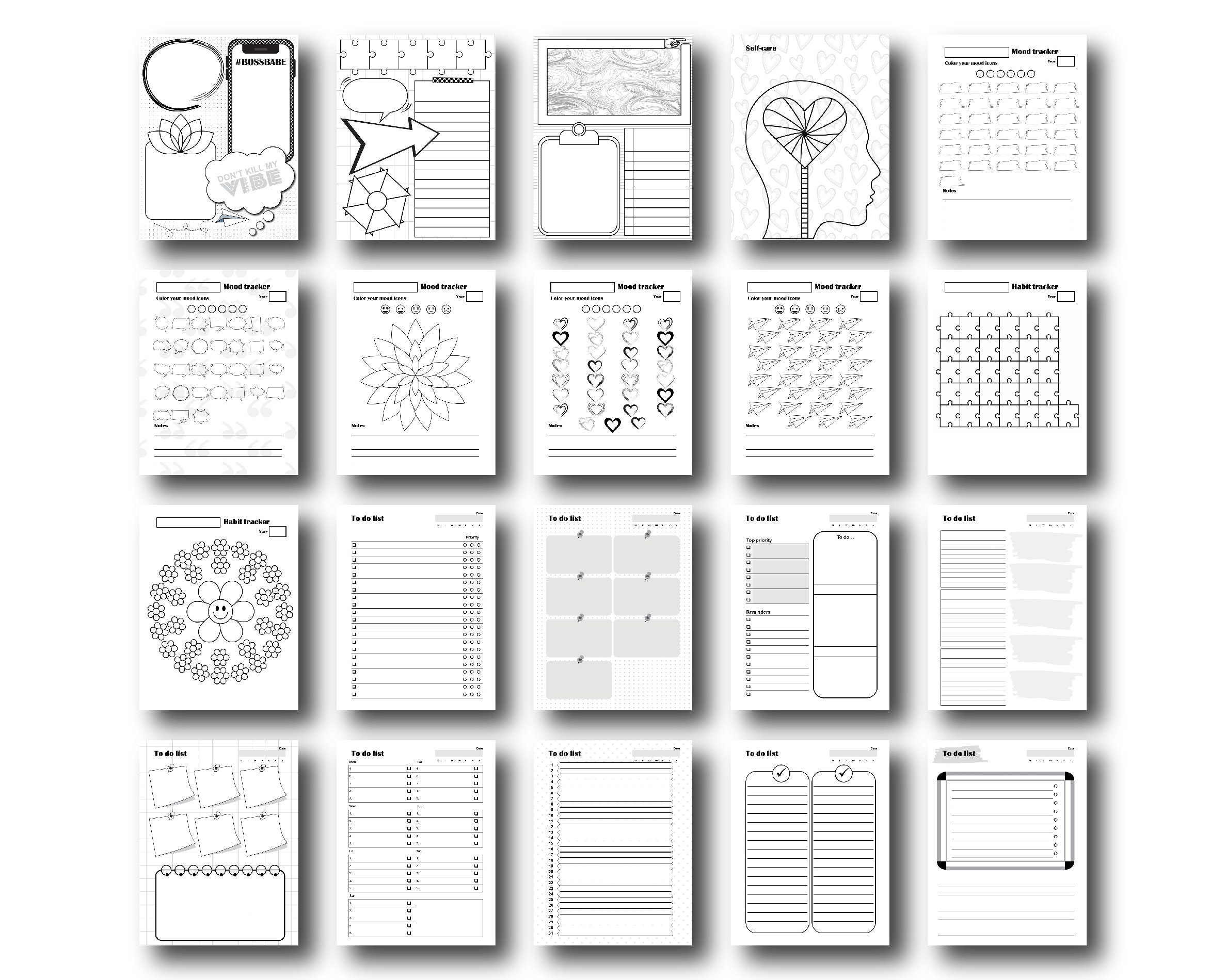 Journal Pages / Printable Template Pages / Journal Pages Bundle ...