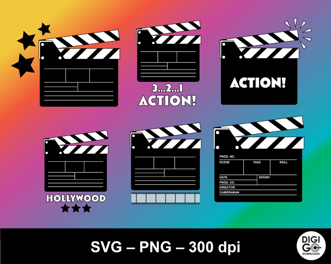 Clapperboard Svg / Clacker Slapperboard Svg / Film Clipboard Svg / Film ...