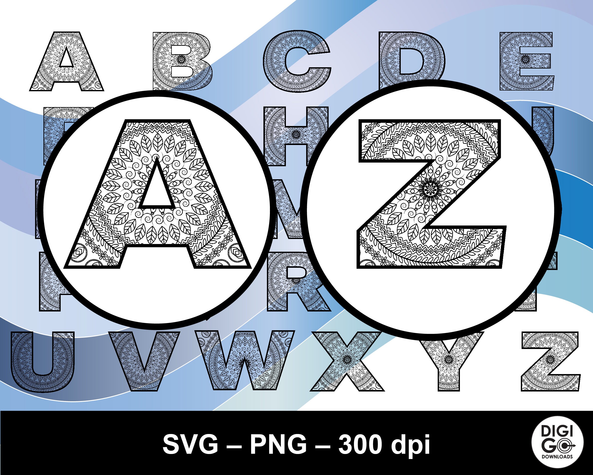 Mandala Alphabet Svg / Mandala Letters Svg Cut Files / Mandalas Svg ...