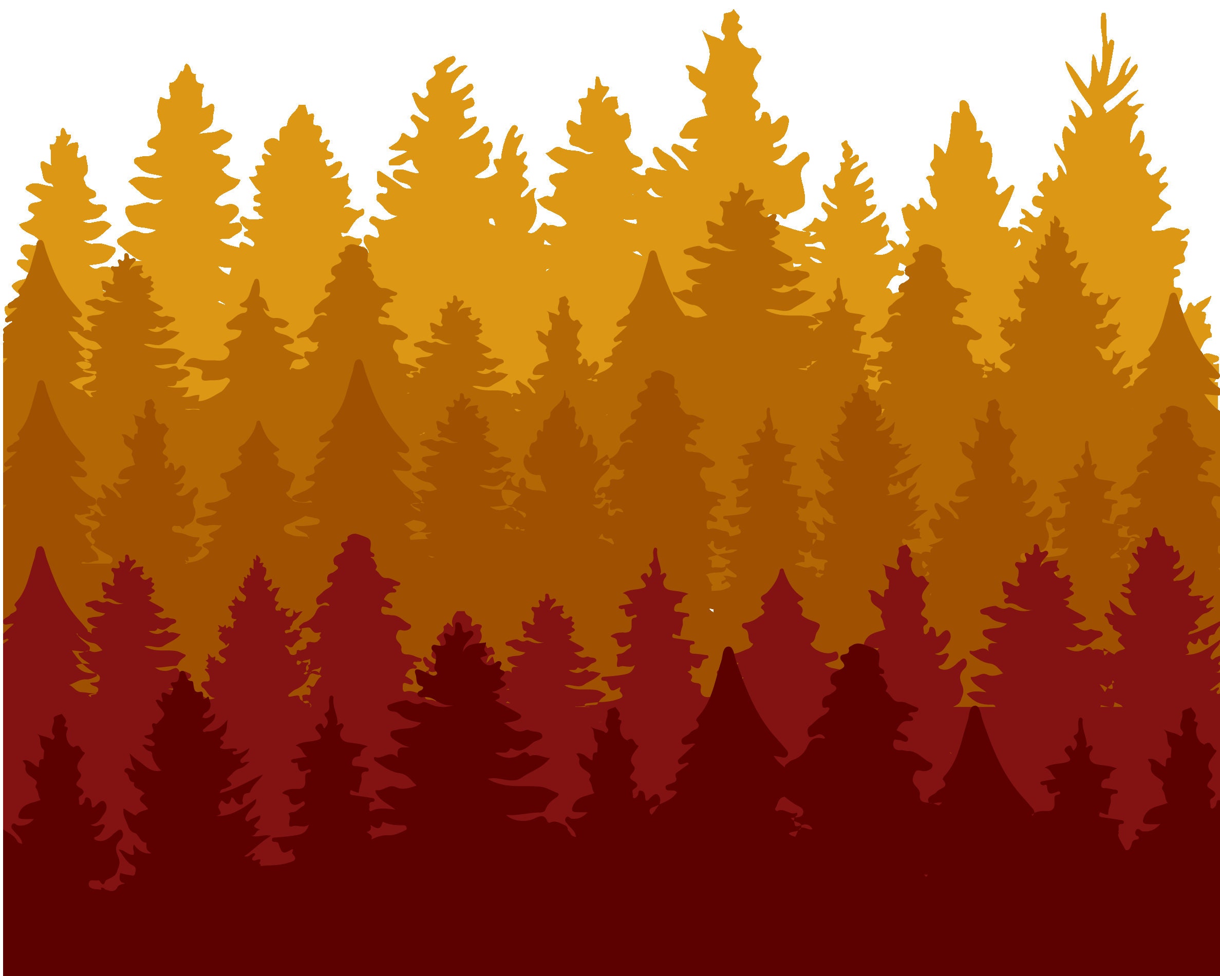 Treeline Silhouette Svg / Forest Trees Svg / Pine Tree Silhouette ...