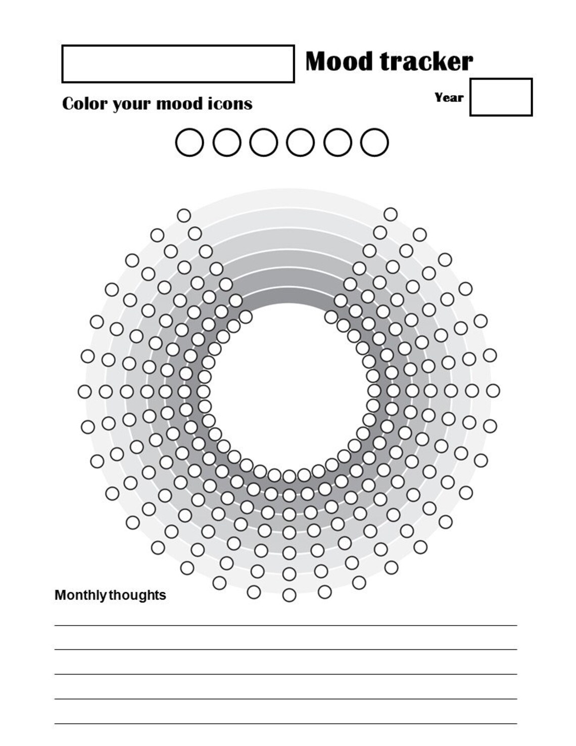 Mood Tracker Printable / Mood Tracker Bundle / Journal Printables ...