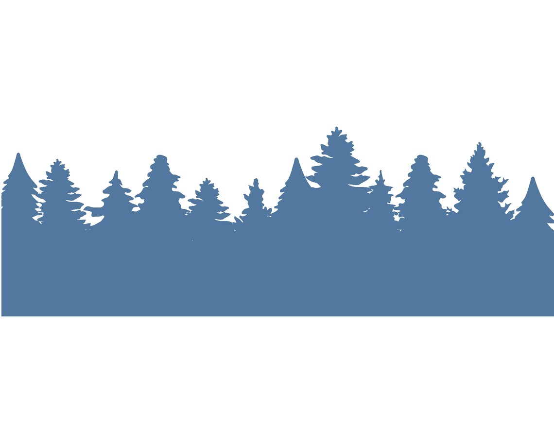 Treeline Silhouette Svg / Forest Trees Svg / Pine Tree Silhouette ...
