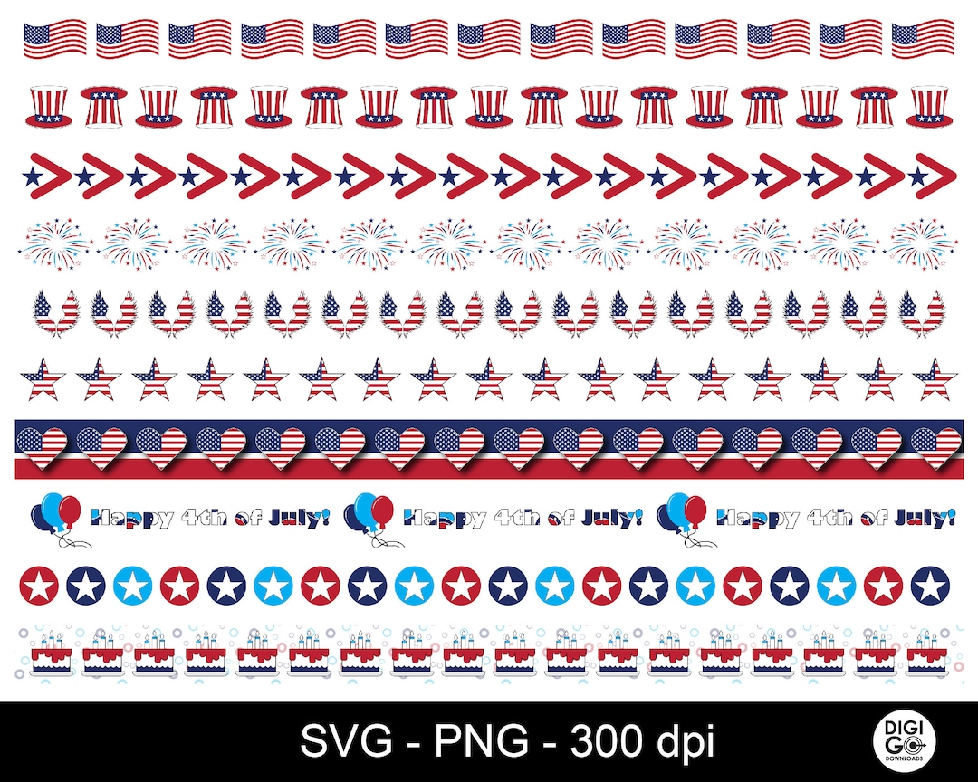 4th of July Borders / 4th of July Independence Day Borders / Patriotic ...