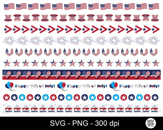 4th of July Borders / 4th of July Independence Day Borders / - Etsy