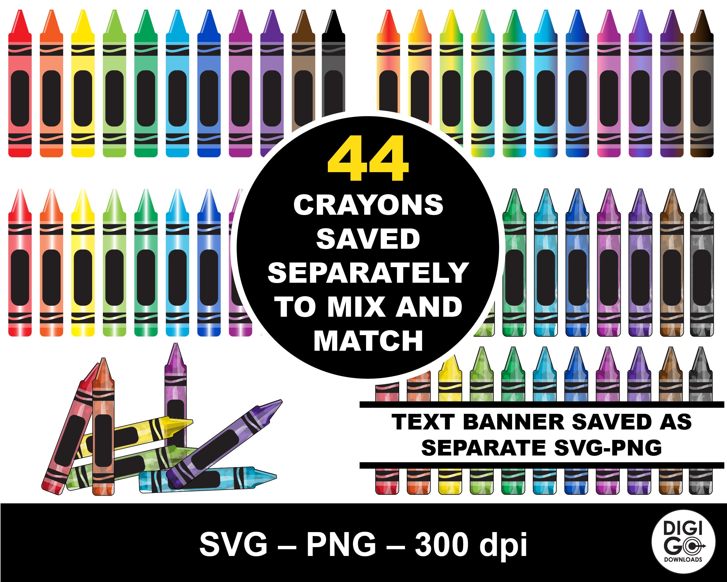 Crayon Svg / Crayon Set Svg / Crayon Svg Design / Teacher Svg / School ...