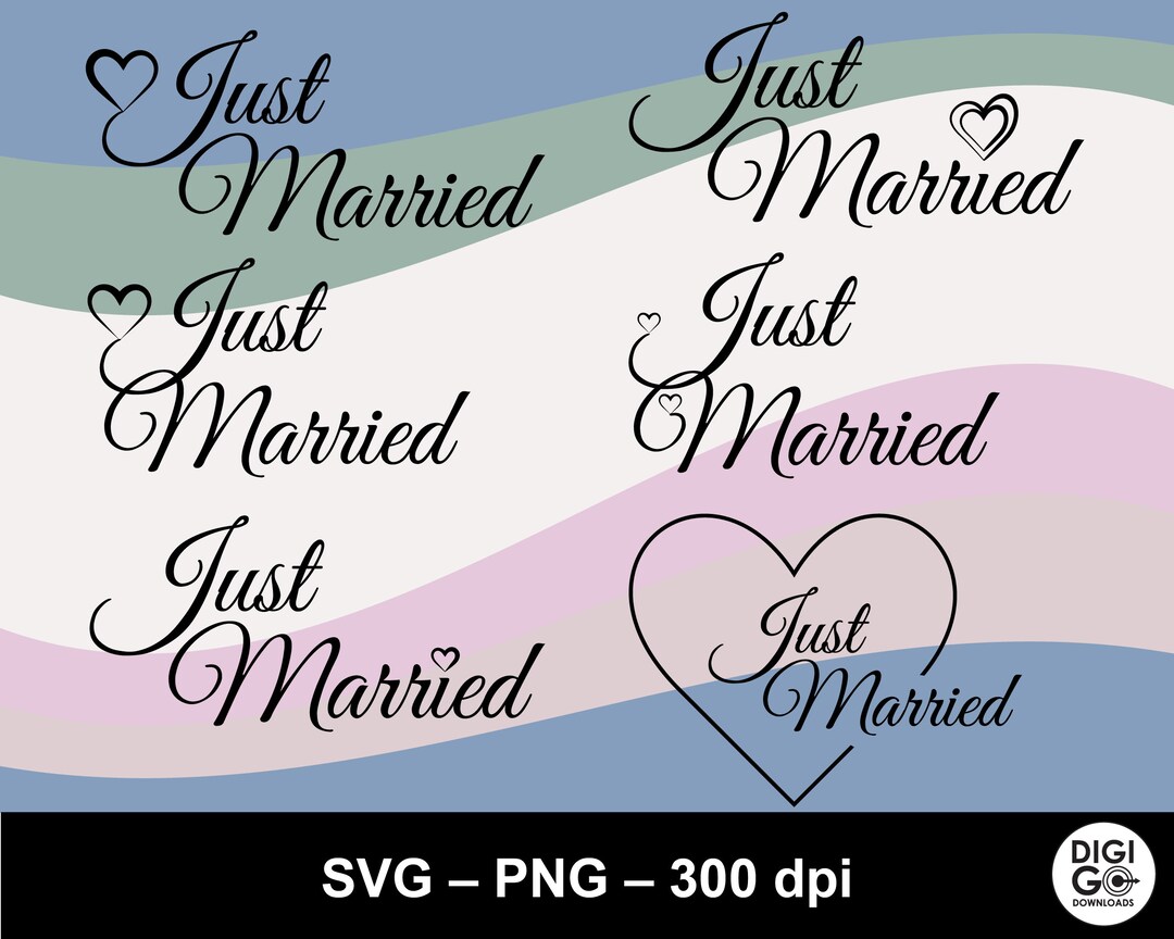 Just Married Svg, Just Married Png, Just Married Banner Svg, Just ...