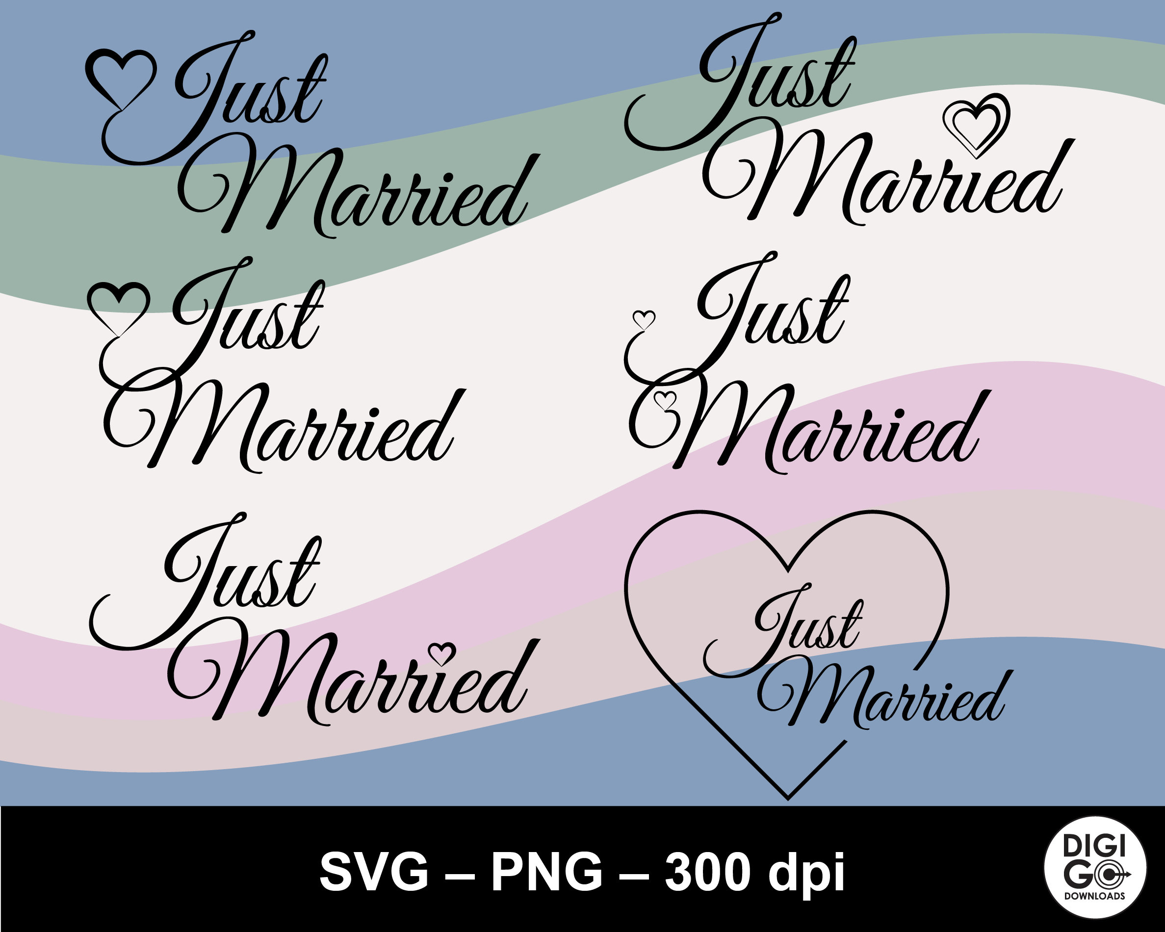 Just Married Svg, Just Married Png, Just Married Banner Svg, Just Married Shirt Design, Just ...