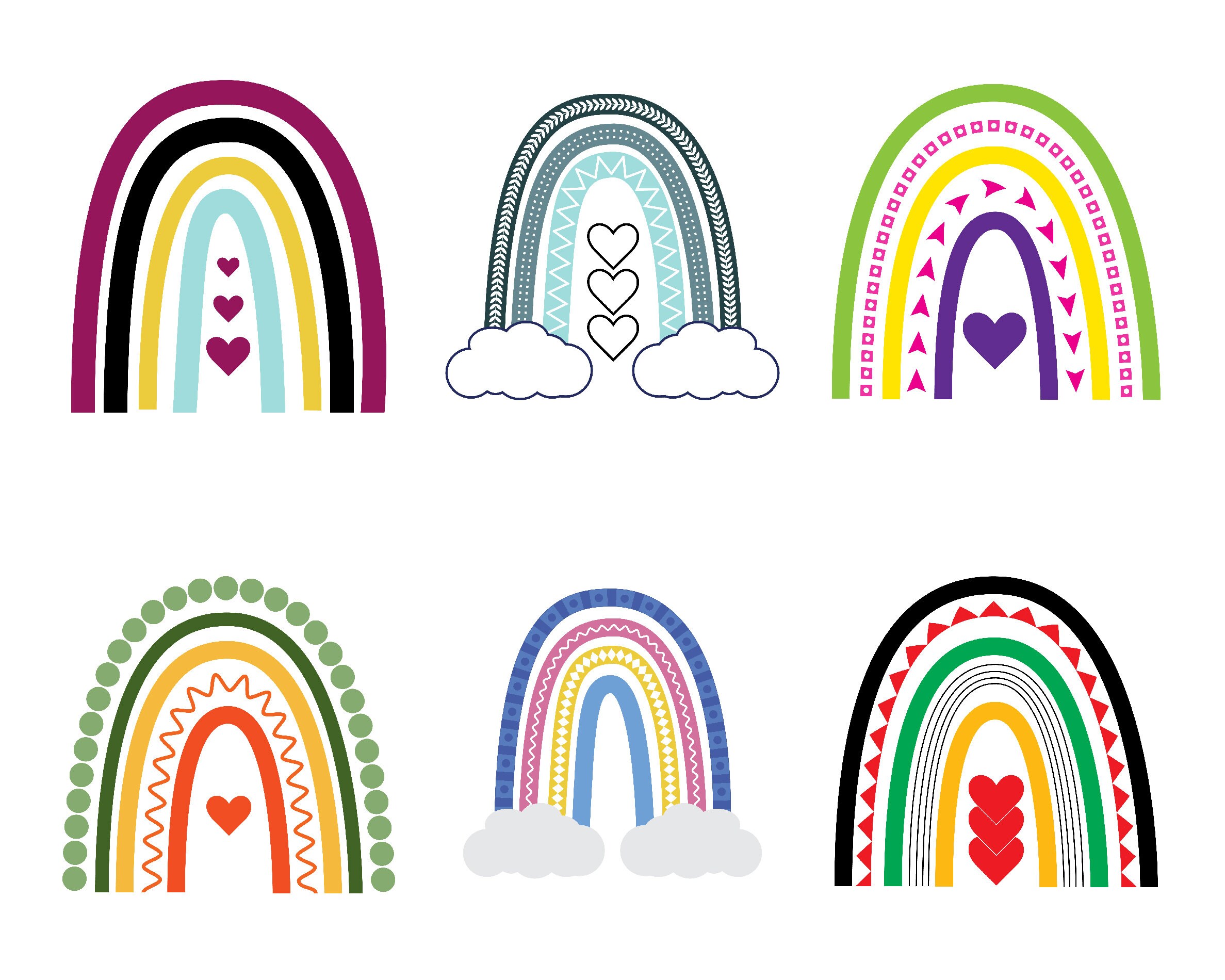 Rainbow Svg / Boho Rainbow Svg / Rainbow Svg Bundle / Pastel Rainbow ...