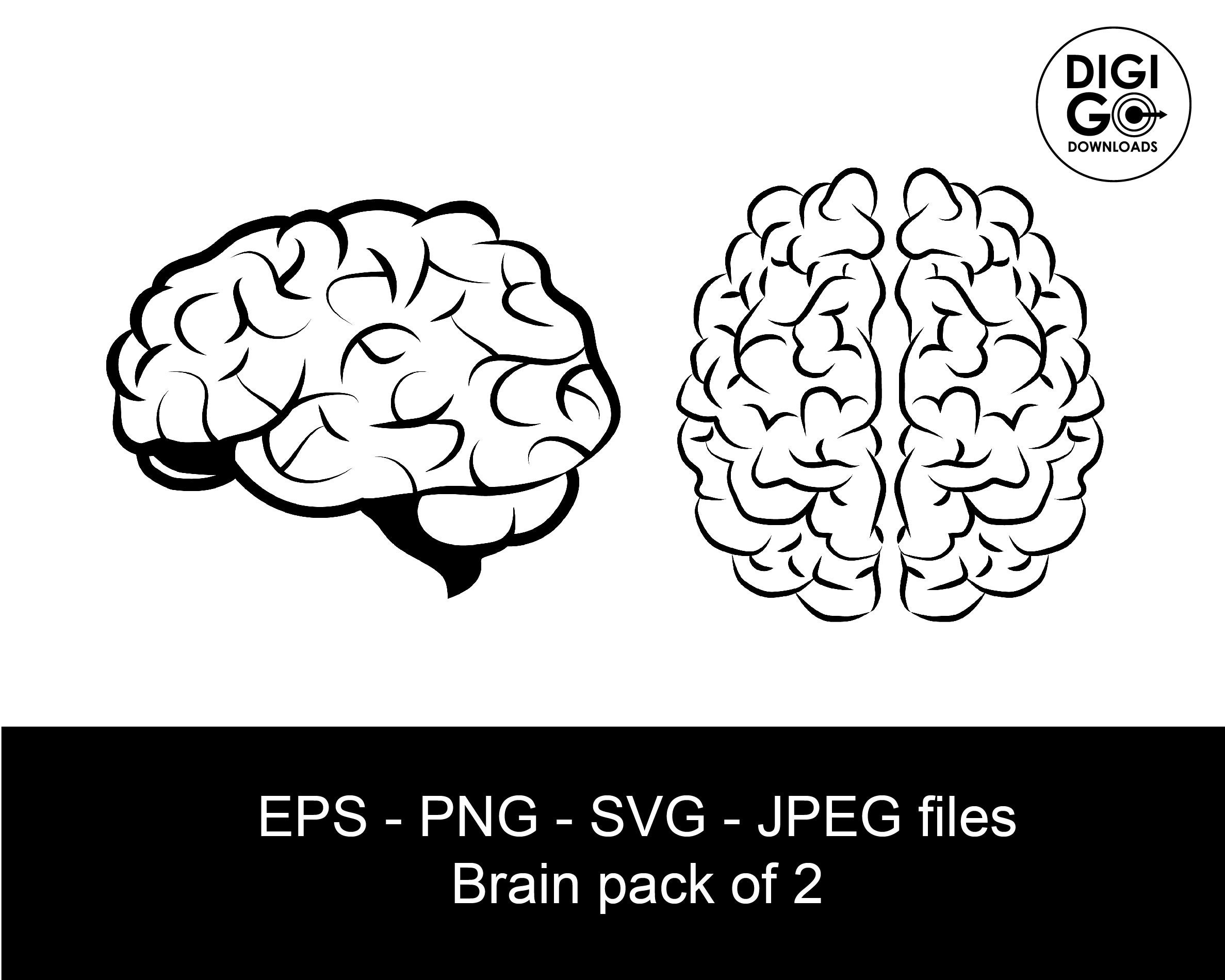 Brain Svg / Brain Clipart / Brain Files / Brain Silhouette / Brain ...