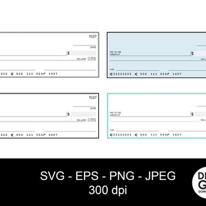 Check Template Svg / Blank Check Svg / Bank Account Svg / | Etsy
