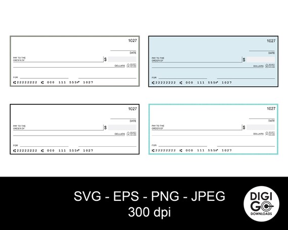 Check Template Svg / Blank Check Svg / Bank Account Svg / | Etsy