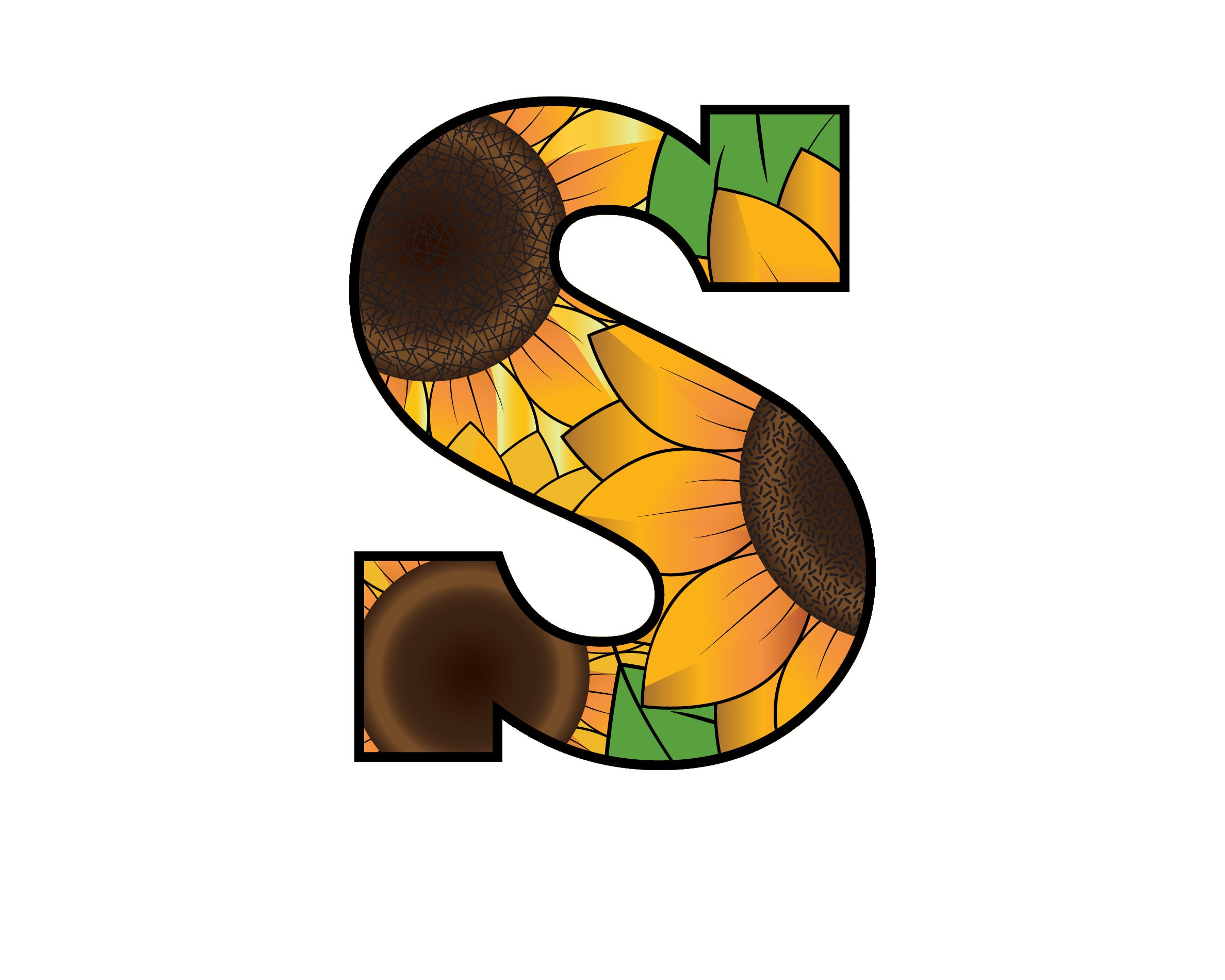 Sunflower Letters Svg / Sunflower Alphabet Svg / Sunflower Monogram Svg ...