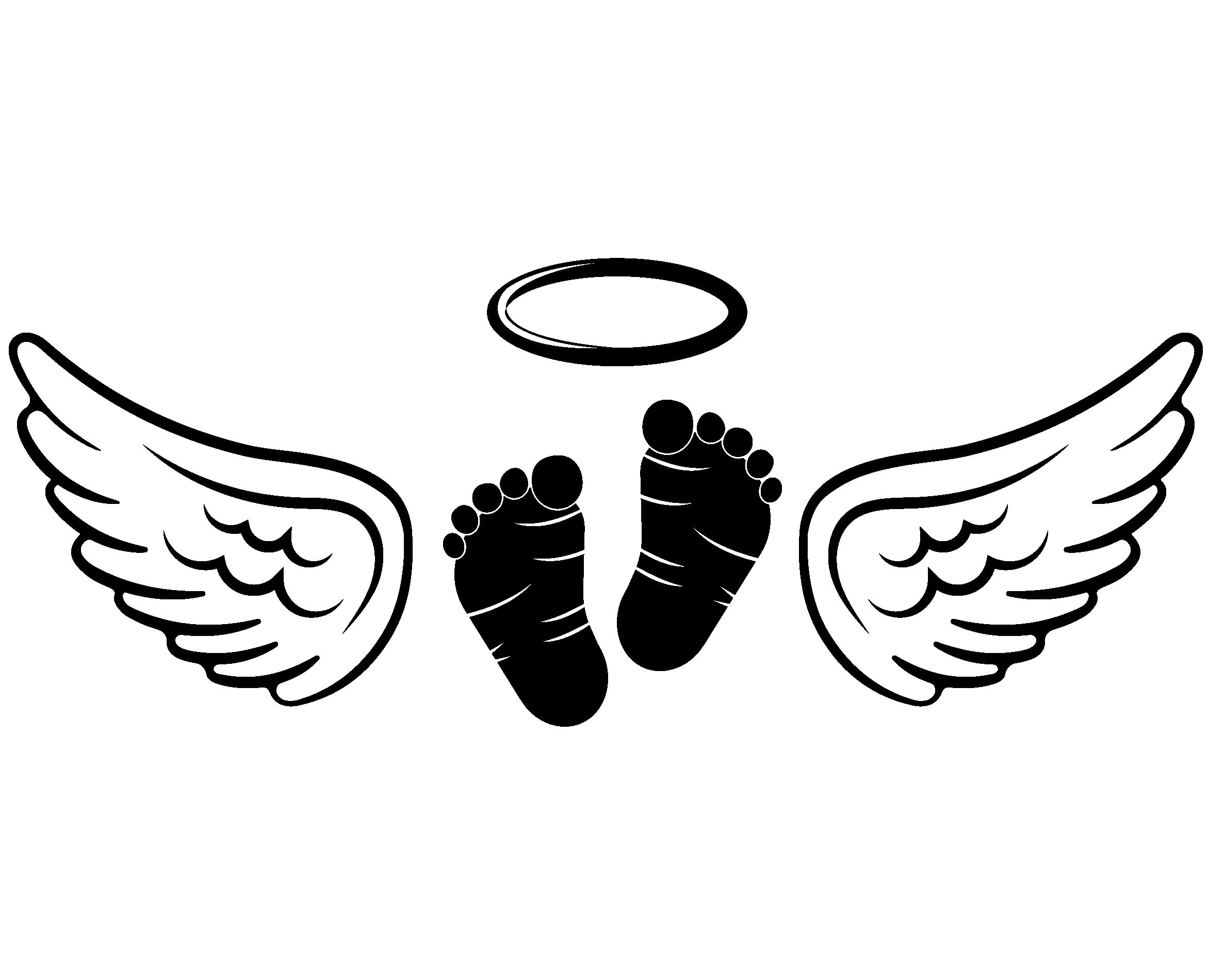 Baby Loss Memorial Svg / Angel Wings and Halo Svg / Angel Wings Svg ...