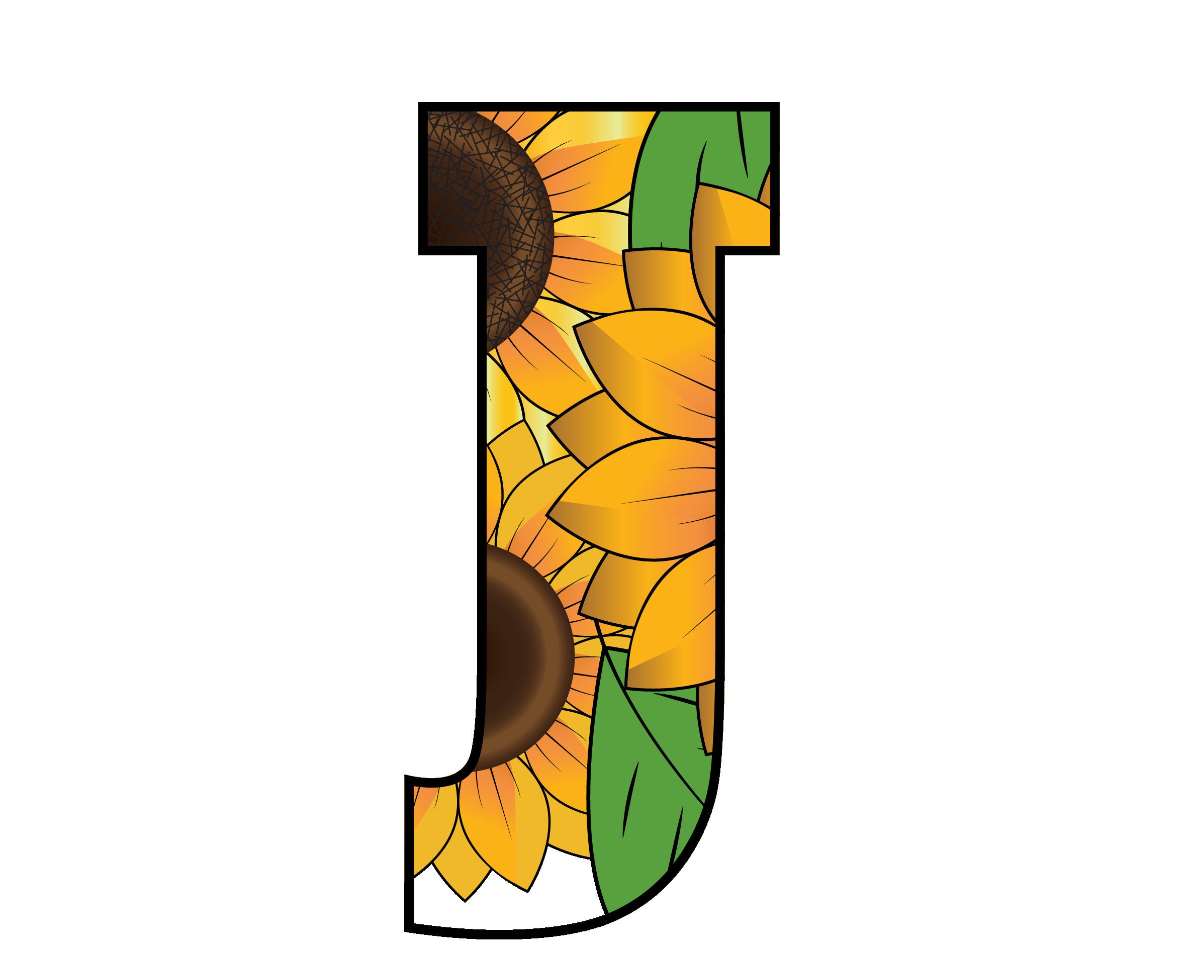 Sunflower Letters Svg / Sunflower Alphabet Svg / Sunflower Monogram Svg ...