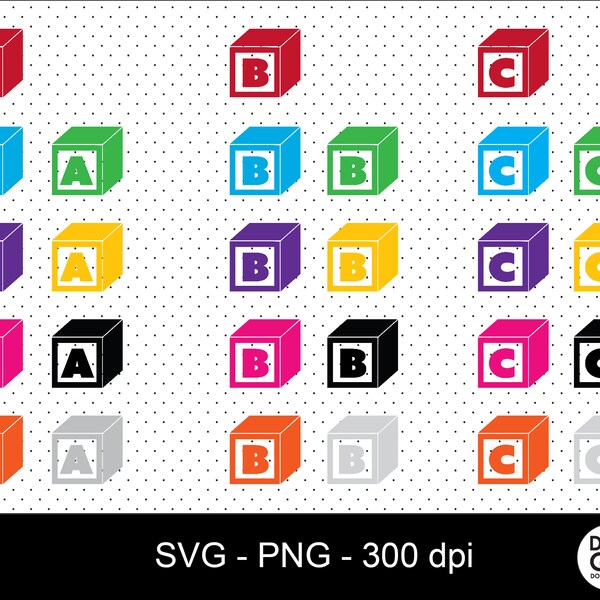 Abc Blocks Svg - Etsy
