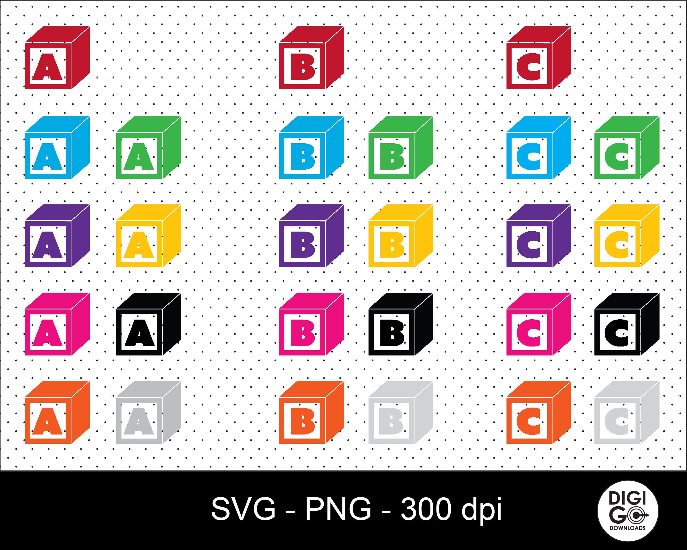 ABC Alphabet Blocks Svg / Alphabet Blocks Png / Alphabet Building ...
