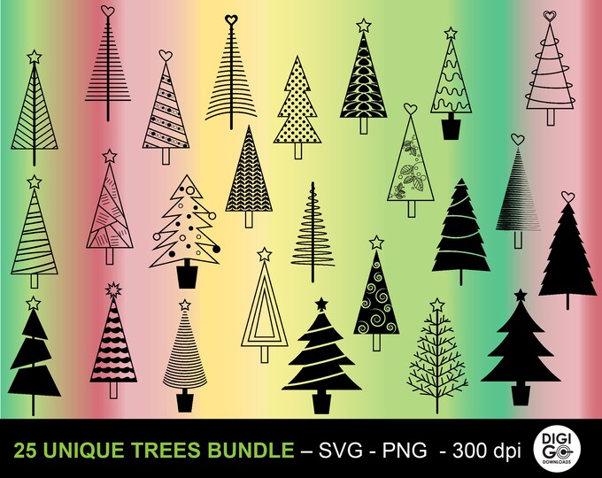 Christmas Tree Svg,pine Tree,christmas Svg Bundle,hand Drawn,xmas,dxf ...