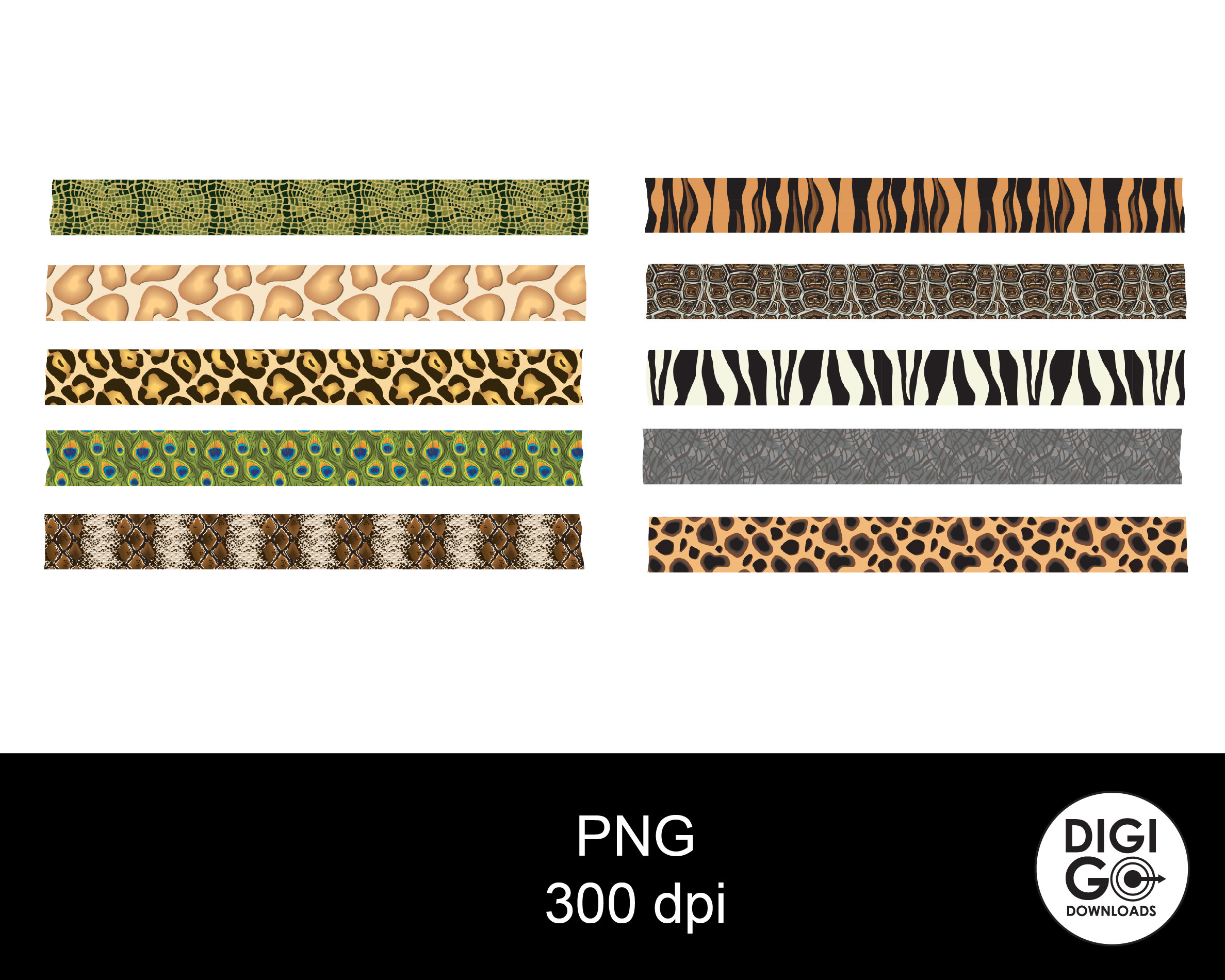 Animal Print Washi Tape / Digital Animal Print Washi Tape / Leopard ...
