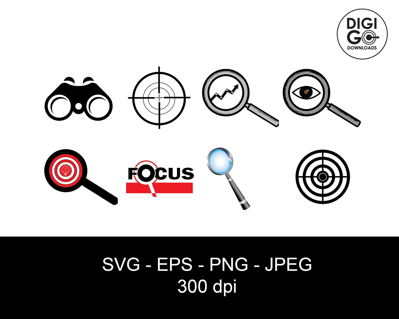 Focus Clipart / Target Clipart / Magnifying Glass / Focus Clipart ...
