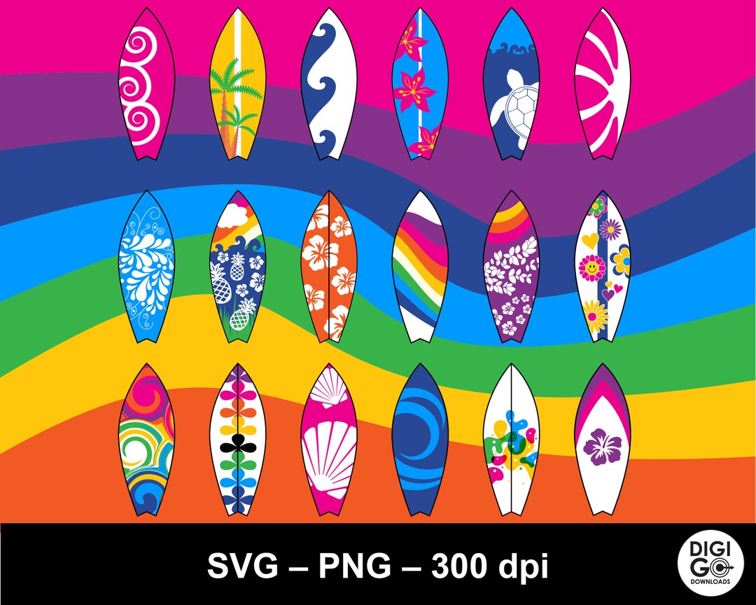 Surfboard Svg / Surfboard Bundle / Surfing Svg / Summer / Tropical ...