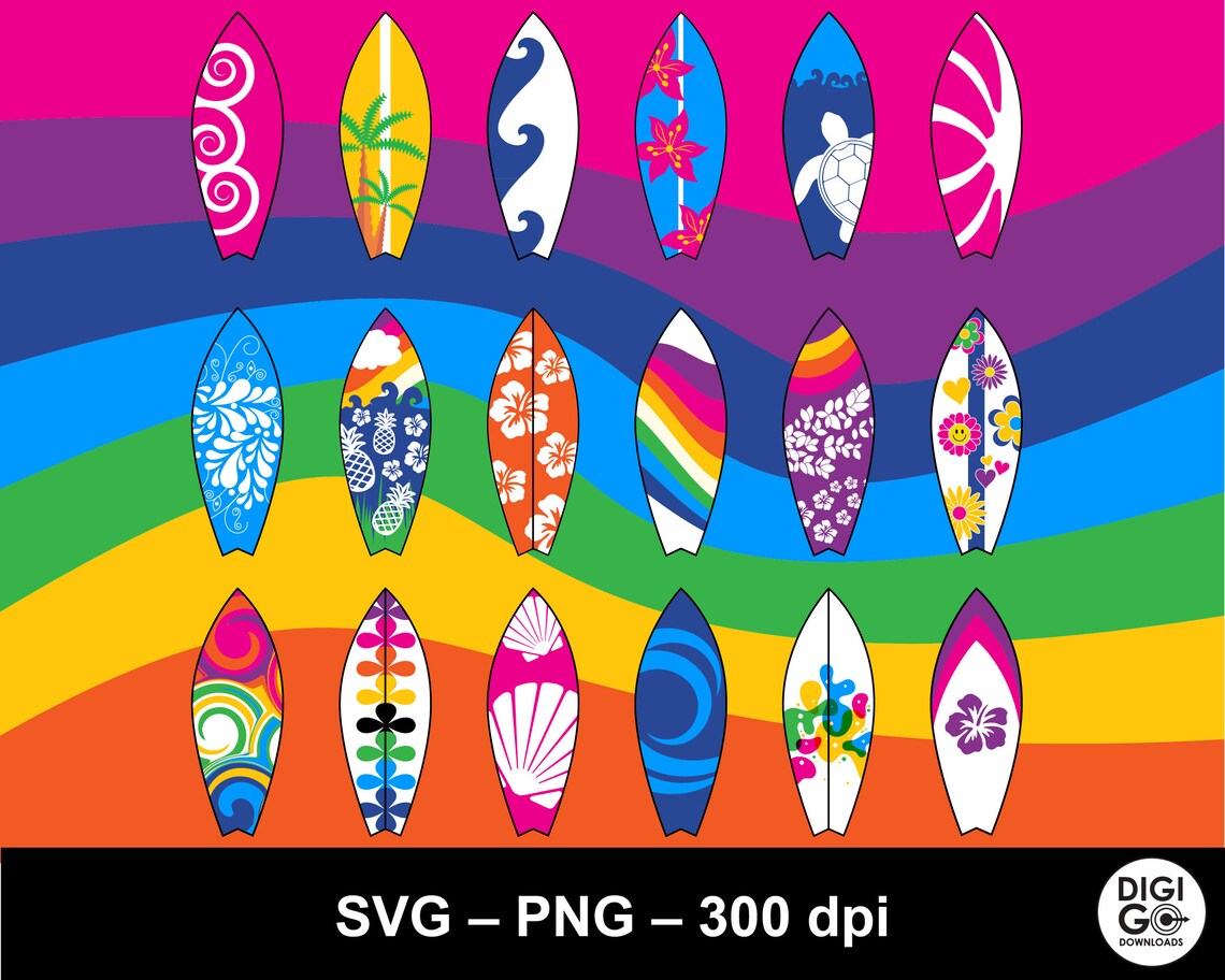 Surfboard Svg / Surfboard Bundle / Surfing Svg / Summer / Tropical ...
