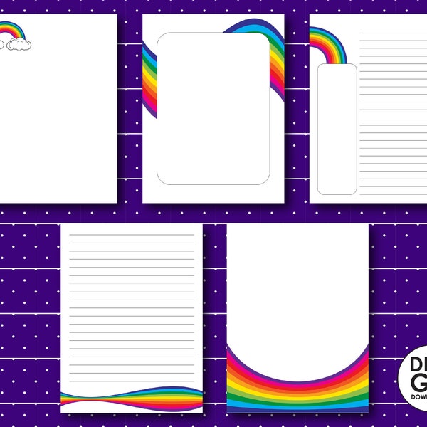 Rainbow Stationary - Etsy