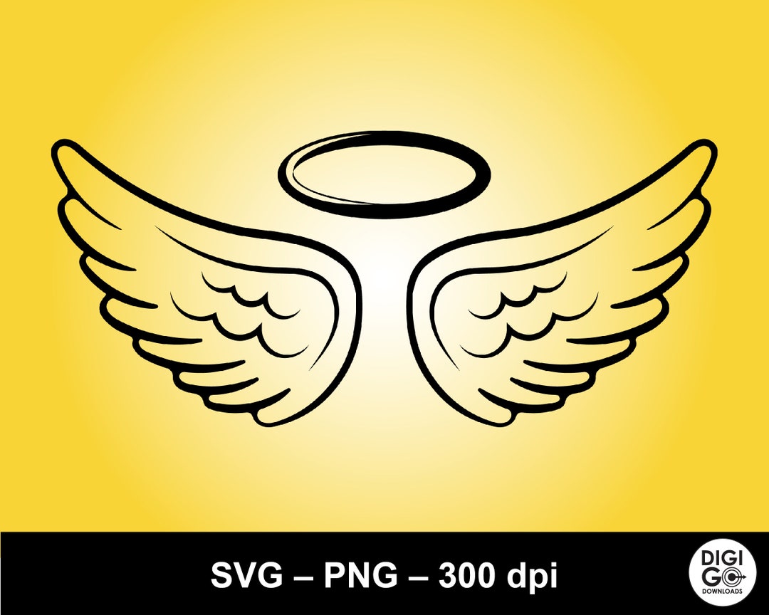 Angel Wings and Halo Svg / Angel Wings Svg / Halo Svg / Loss Memorial ...