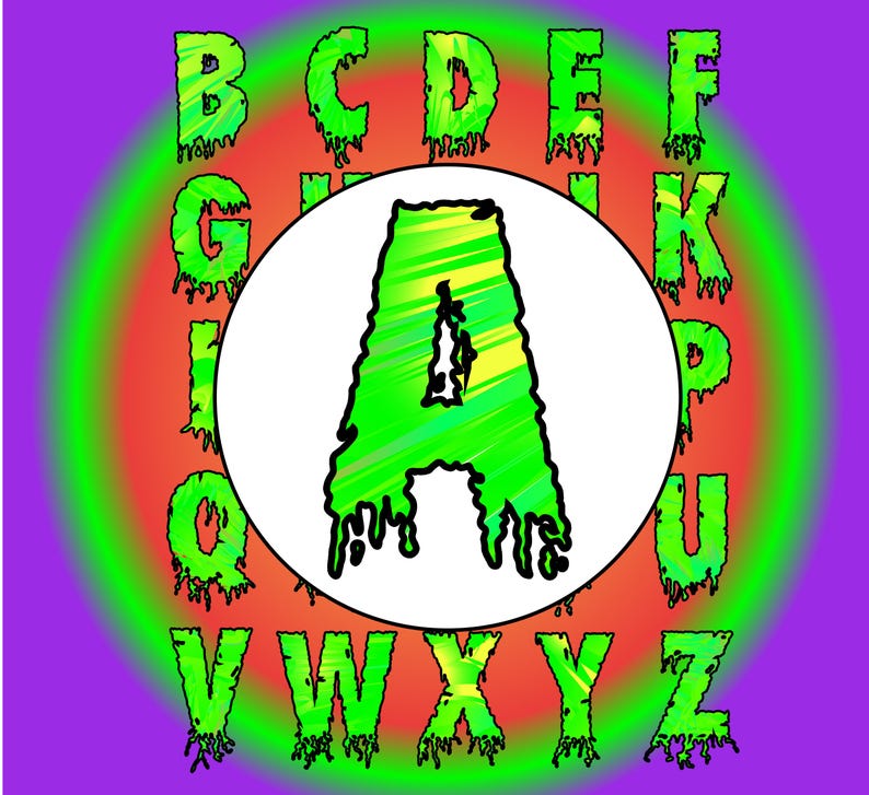 Green Slime Alphabet / Halloween Letters / Horror Letters Svg ...