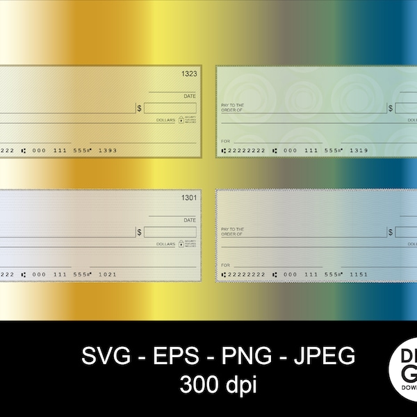 Blank Check Svg - Etsy