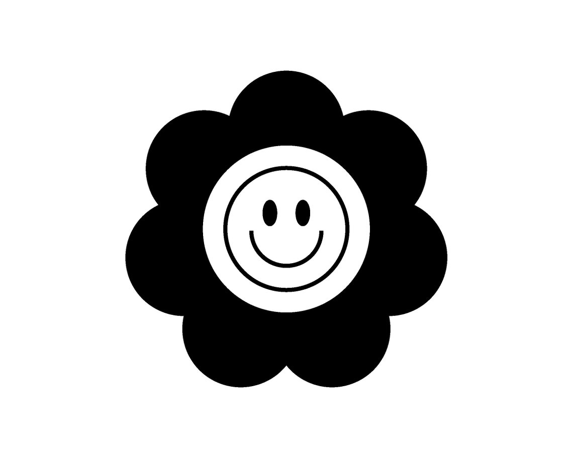 Flower Smiley Face / Retro Groovy Flowers Svg / Hippy Flowers Svg ...