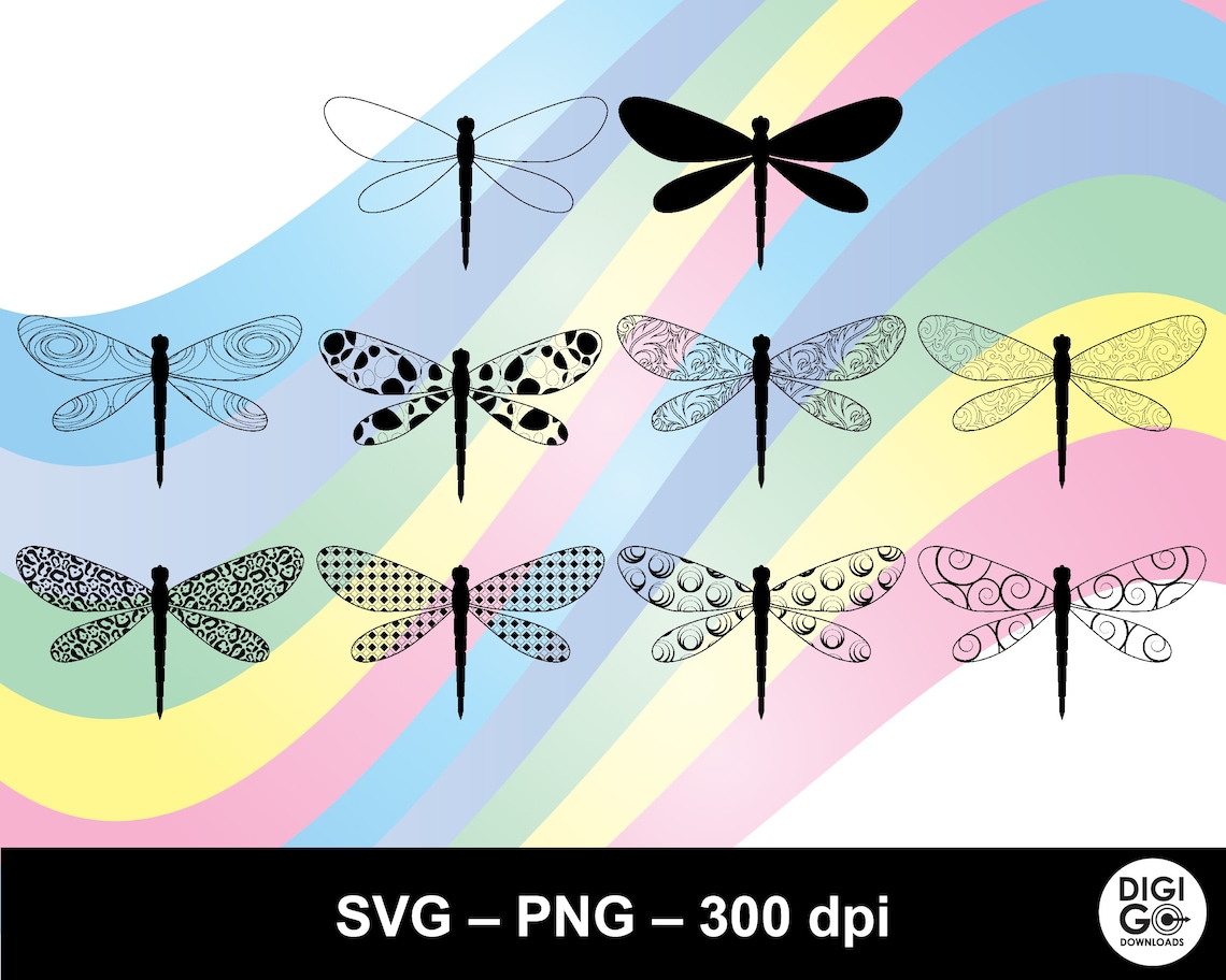 Dragonfly Svg / Dragonflies Svg / Dragonfly Silhouette Svg / - Etsy