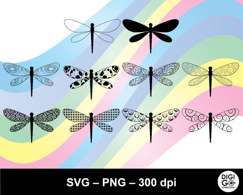 Dragonfly Svg / Dragonflies Svg / Dragonfly Silhouette Svg / - Etsy