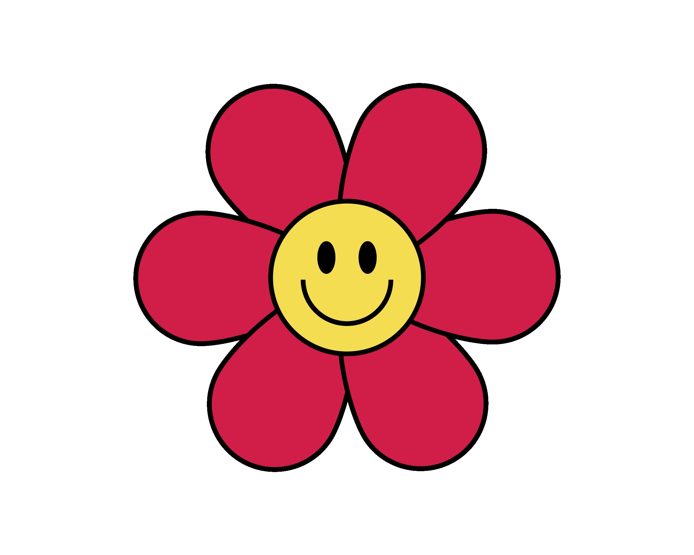 Flower Smiley Face / Retro Groovy Flowers Svg / Hippy Flowers Svg ...