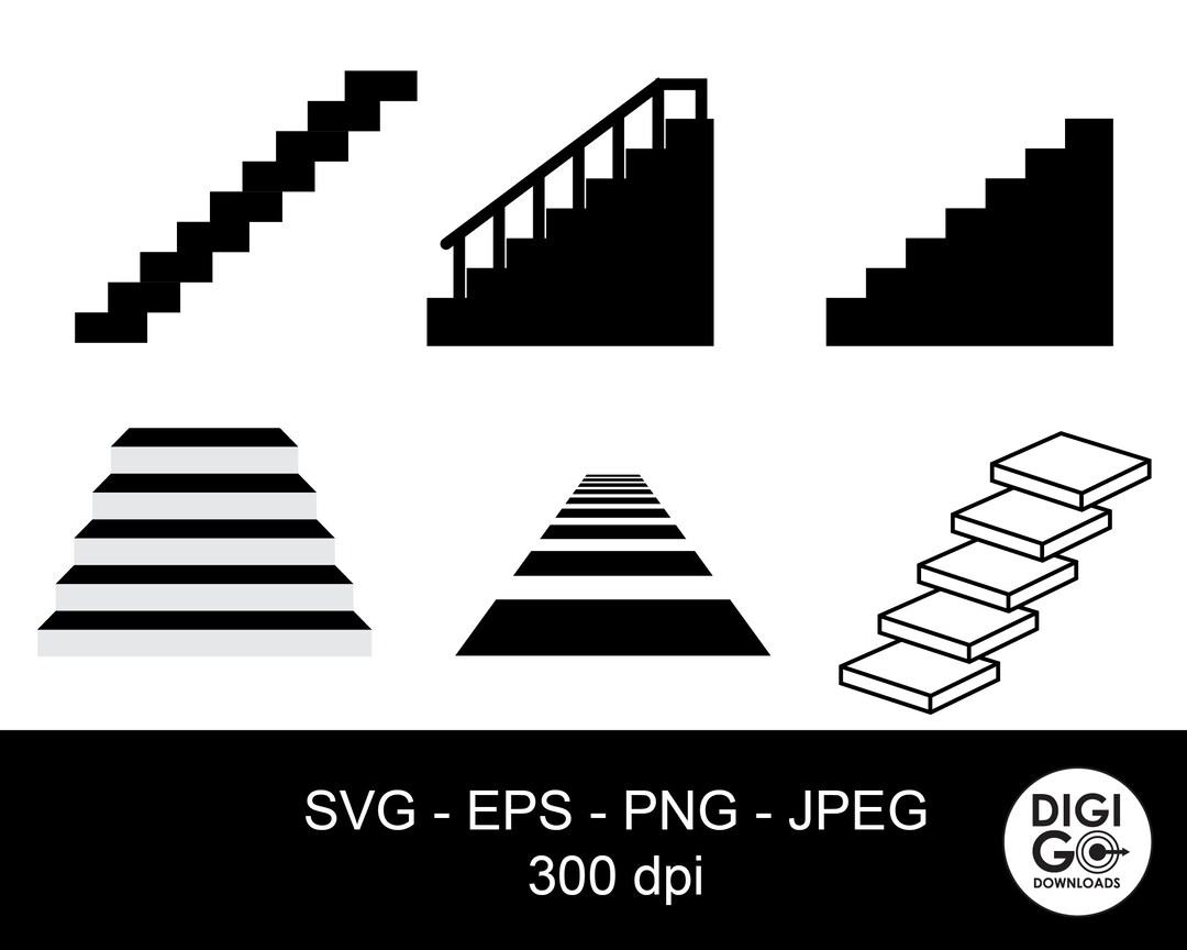Stairs Svg / Staircase Svg / Stairs Clipart / Staircase Eps / Stairs ...