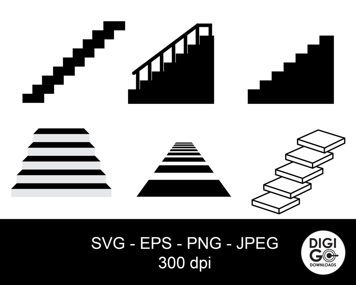 Stairs Svg / Staircase Svg / Stairs Clipart / Staircase Eps / Stairs ...