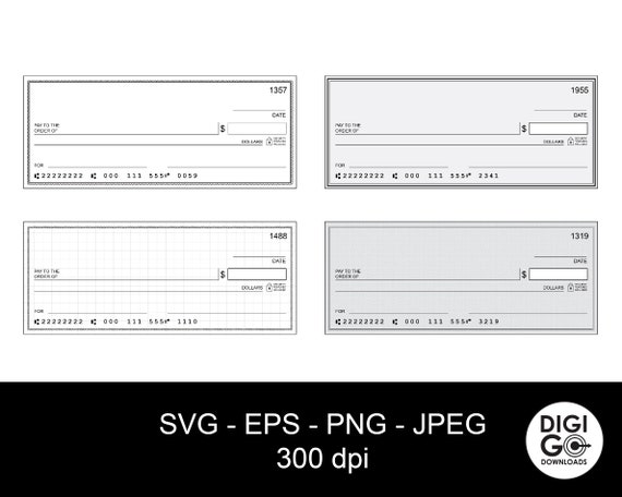Check Template Svg / Blank Check Svg / Check Account Svg / - Etsy Canada