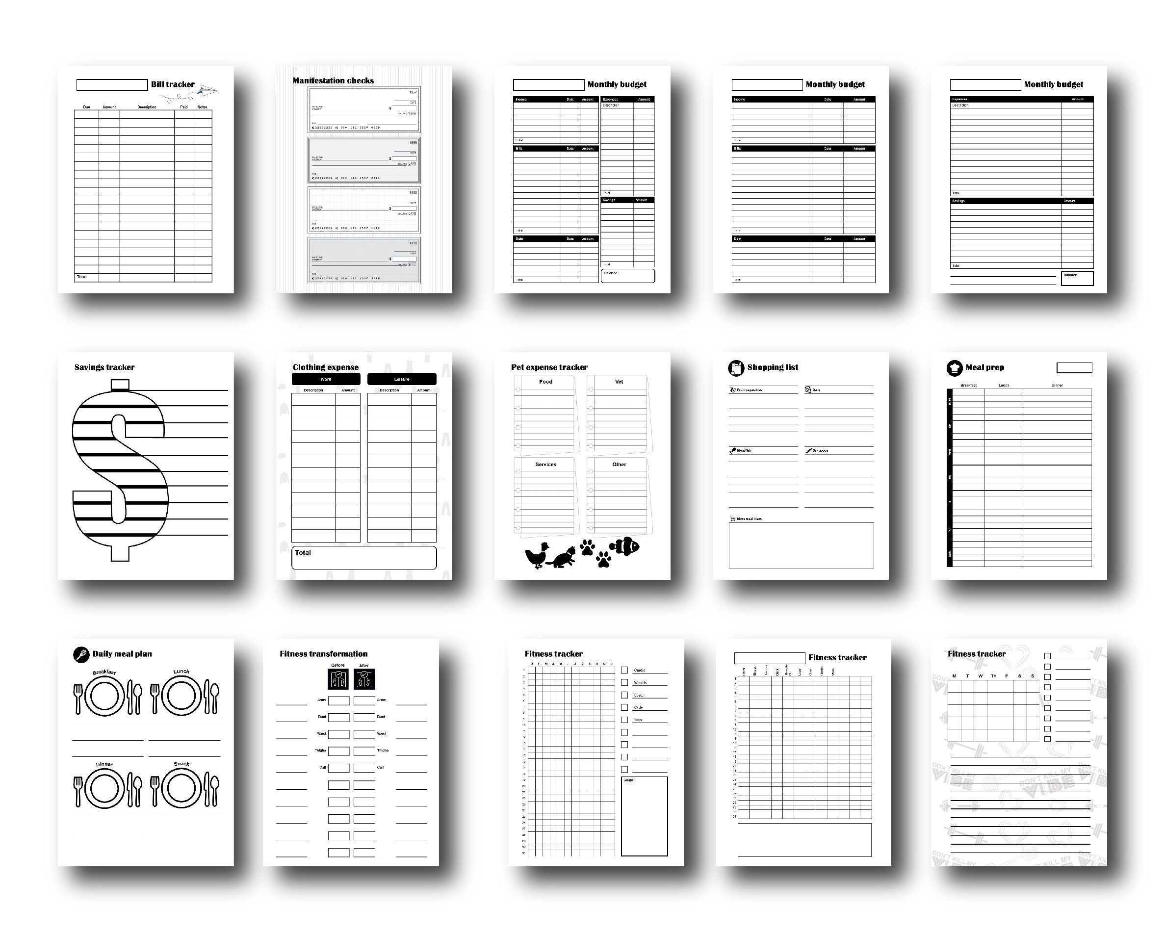 Journal Pages / Printable Template Pages / Journal Pages Bundle ...