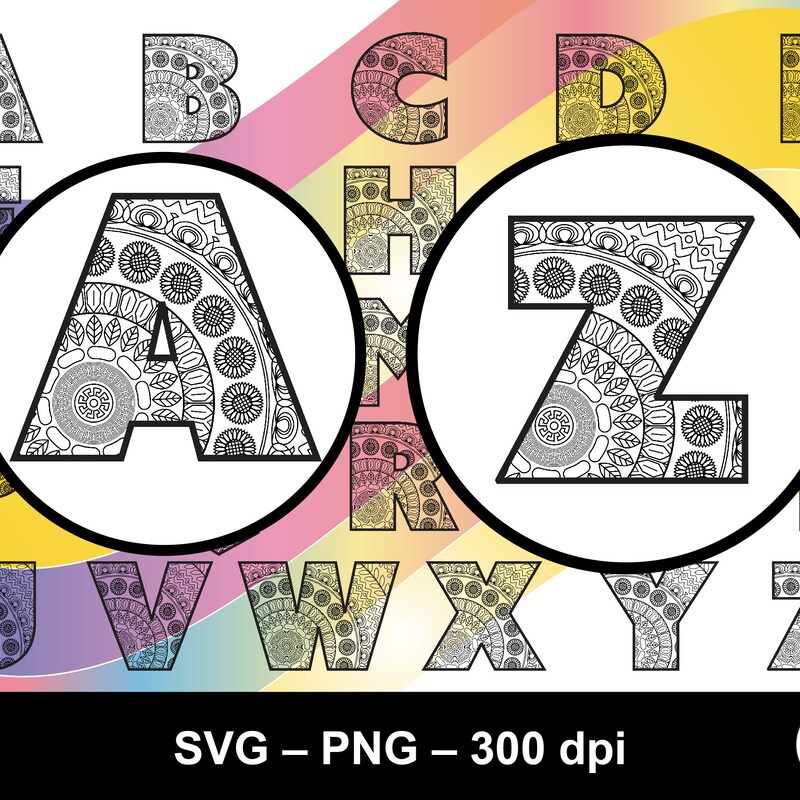 Mandala Letters Svg - Etsy
