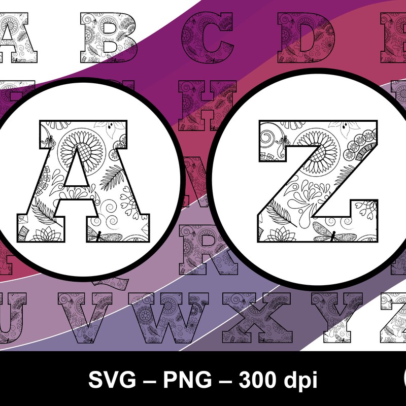 Mandala Letters Svg - Etsy