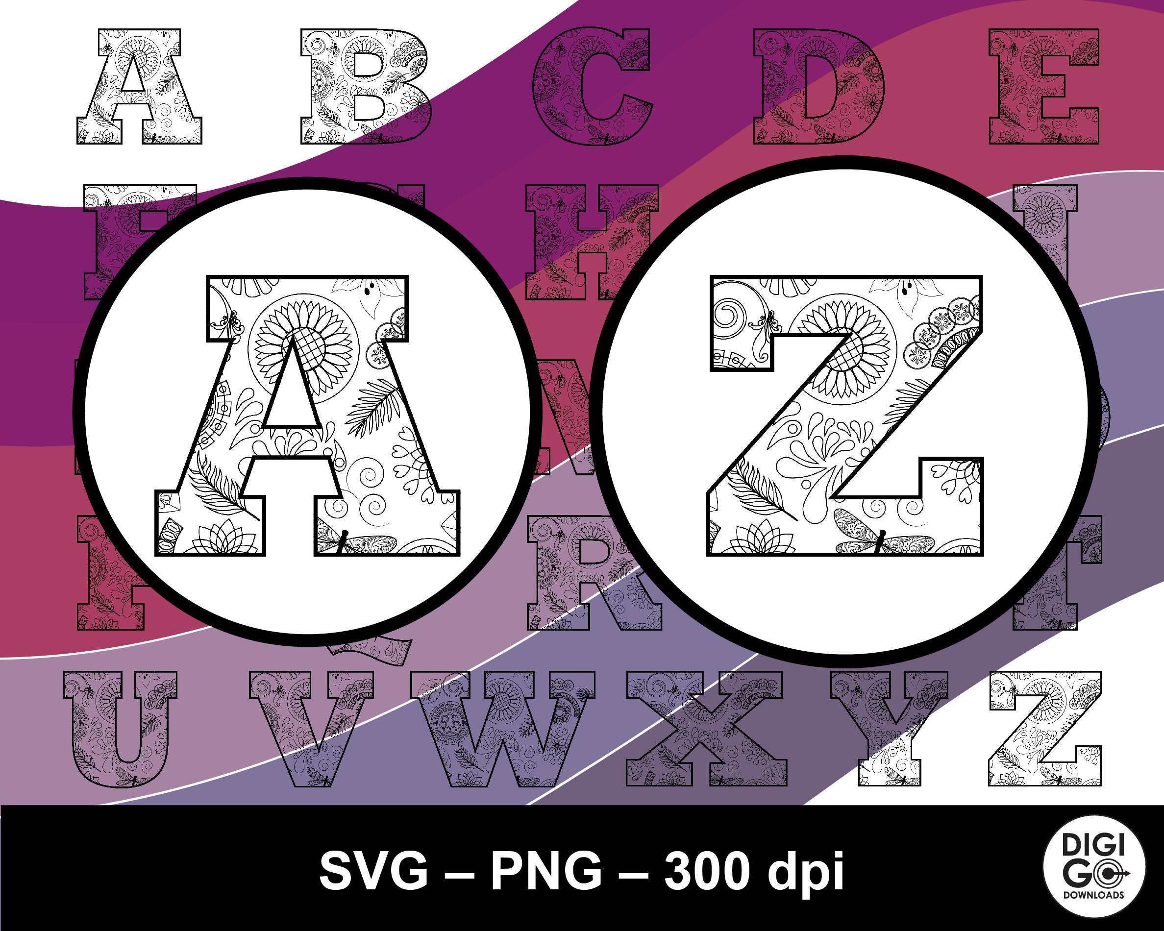 Mandala Alphabet Svg / Mandala Letters Svg Cut Files / Mandalas Svg ...