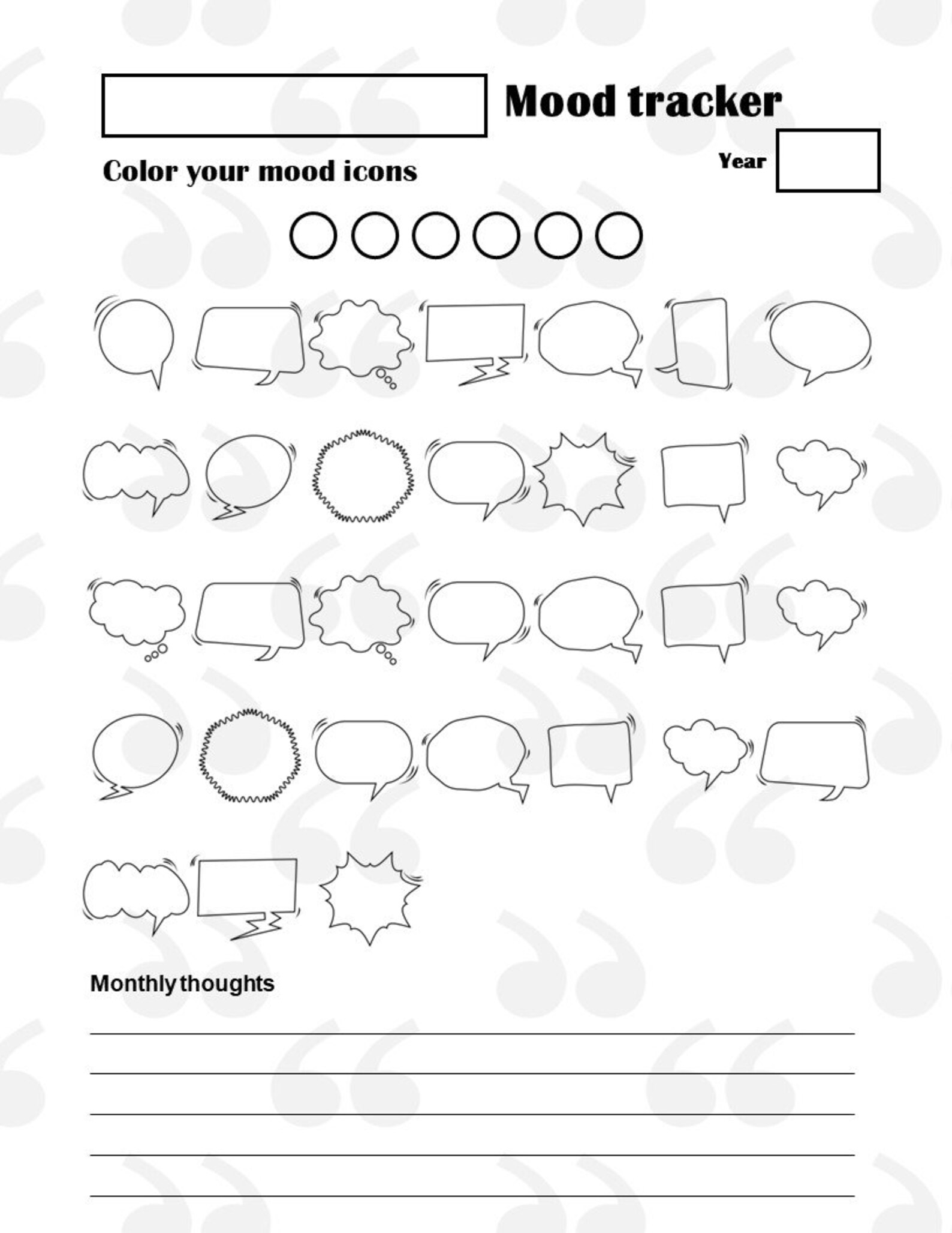 Mood Tracker Printable / Mood Tracker Bundle / Journal Printables ...