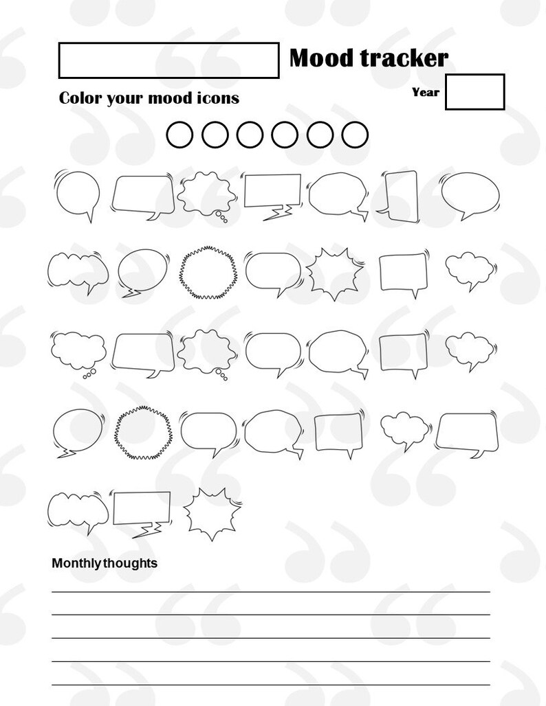Mood Tracker Printable / Mood Tracker Bundle / Journal Printables ...