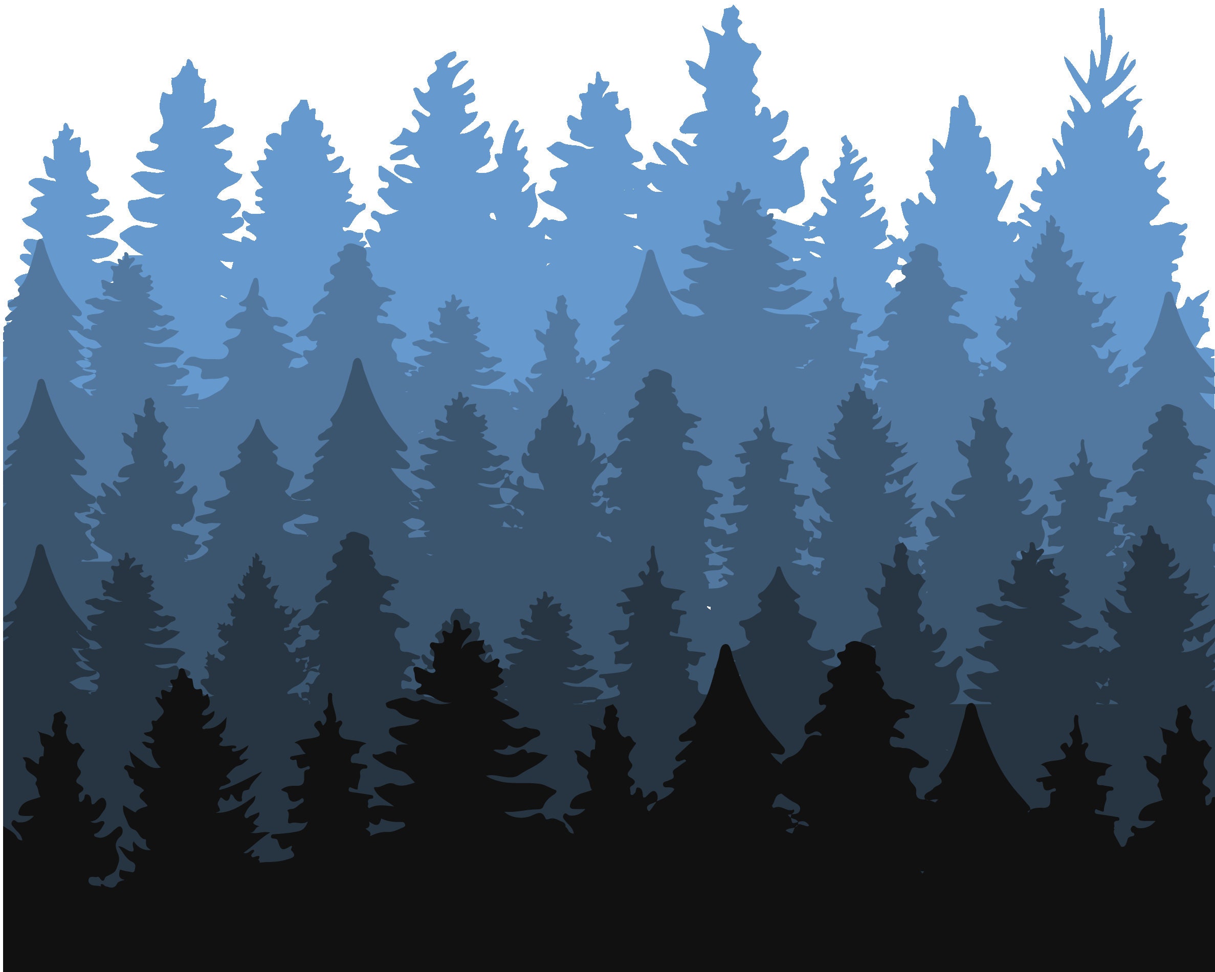 Treeline Silhouette Svg / Forest Trees Svg / Pine Tree Silhouette ...