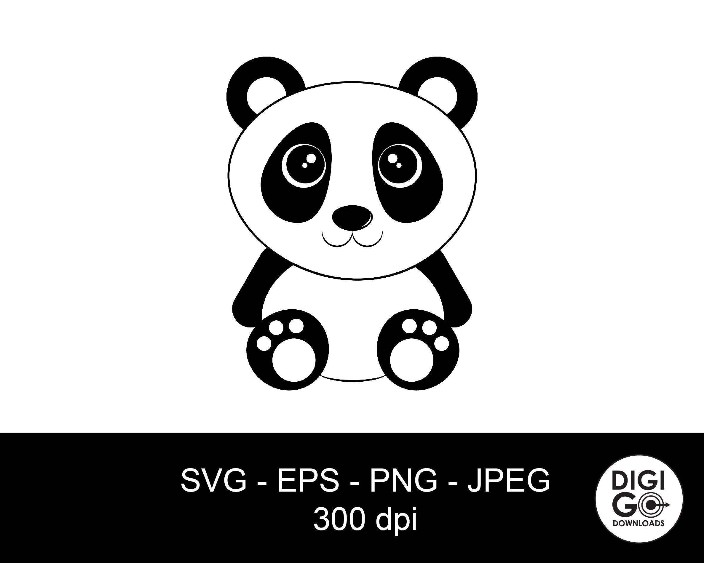 Panda Svg / Panda Face / Panda Png / Panda Eps / Panda Clipart / Cute ...