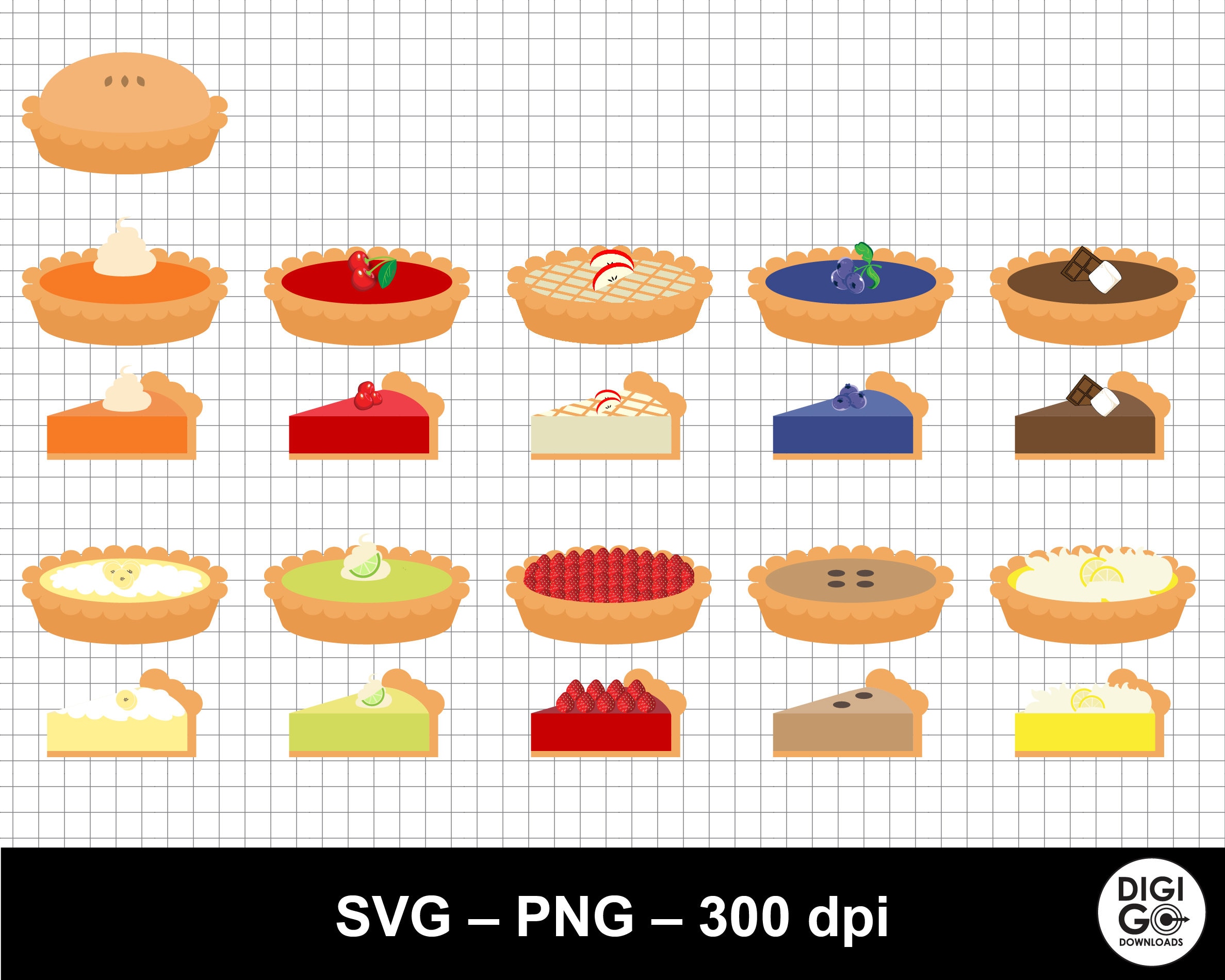 Pie Svg, Pumpkin Pie Svg, Cherry Pie Svg, Blueberry Pie Svg, Lime Pie ...