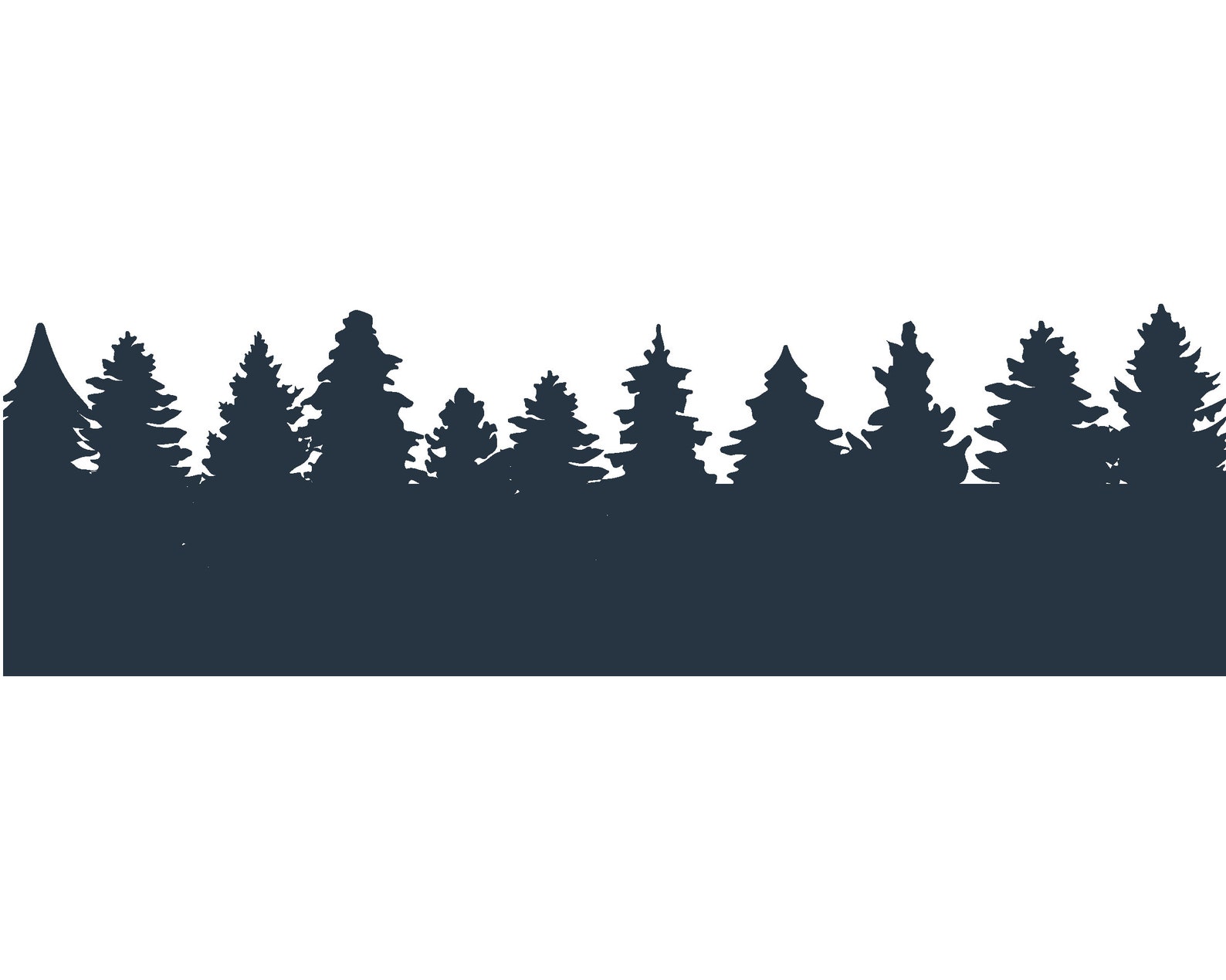 Treeline Silhouette Svg / Forest Trees Svg / Pine Tree Silhouette ...